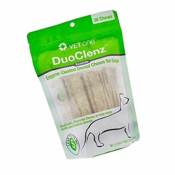 30 Count Vet One DuoClenz EnzymeCoated Dog Dental Hygiene Chews for ...