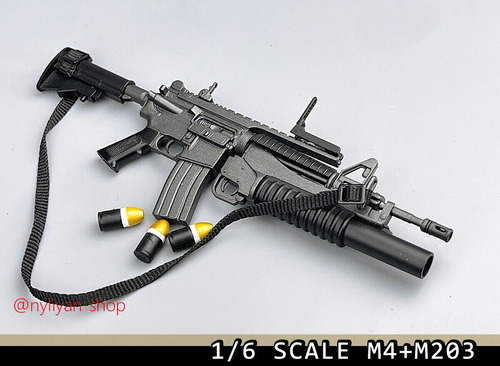 1/6 Male WWII M4+M203 Gun Rifle Weapon Model For 12''Soldier Action ...