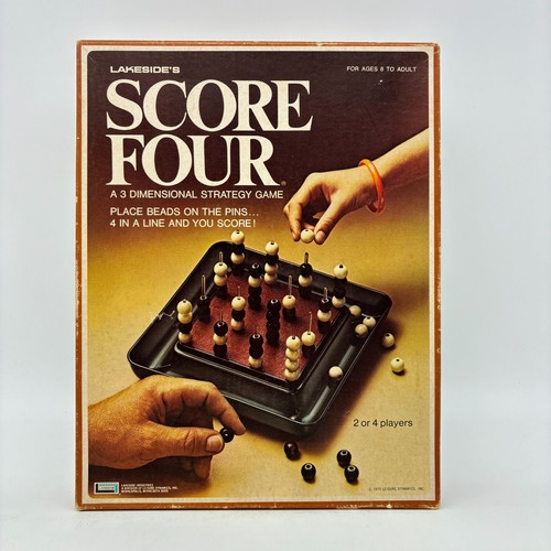 VINTAGE Score Four COMPLETE Lakeside 1975 Plastic Pegs Four in a Row ...