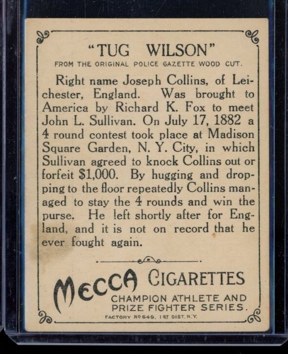 1910 T220 Mecca Boxing Tug Wilson Ex Lt. Back Stain LOOK! | eBay