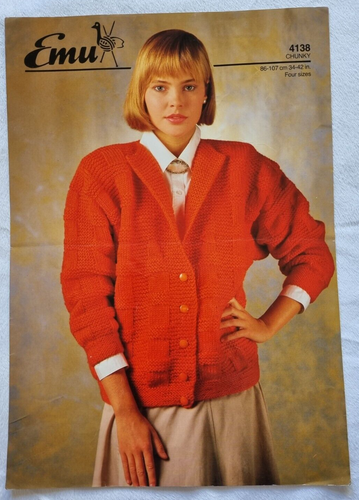 Emu Knitting Pattern 4138 - Ladies Chunky Knit Jacket - Used | eBay ...
