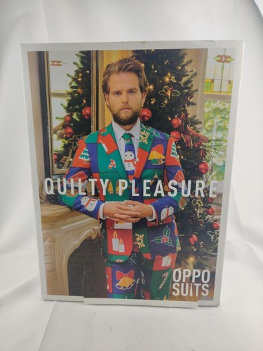 New Oppo Men's Suits Christmas Themed 3 Piece Suit Quilty Pleasure Sz ...