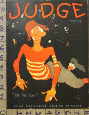 1931 FALL GUY CARTOON COMIC GRAPHIC DRUNK HOBO VERNON GRANT ART ILLU ...