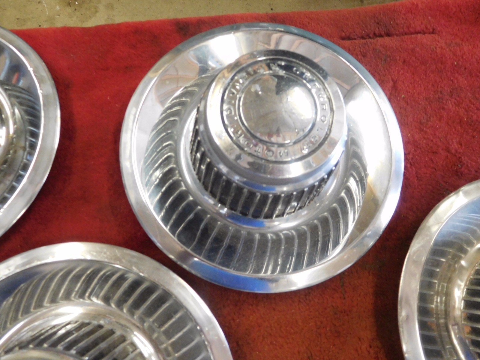 SET 4 Original GM Rally Wheel Center Derby Cap Corvette Chevelle Monte ...