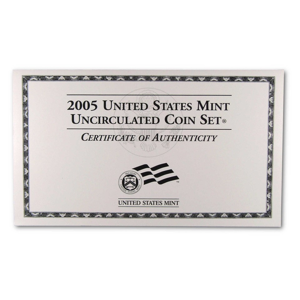 2005 Uncirculated Coin Set U.S Mint Government Packaging OGP COA | eBay