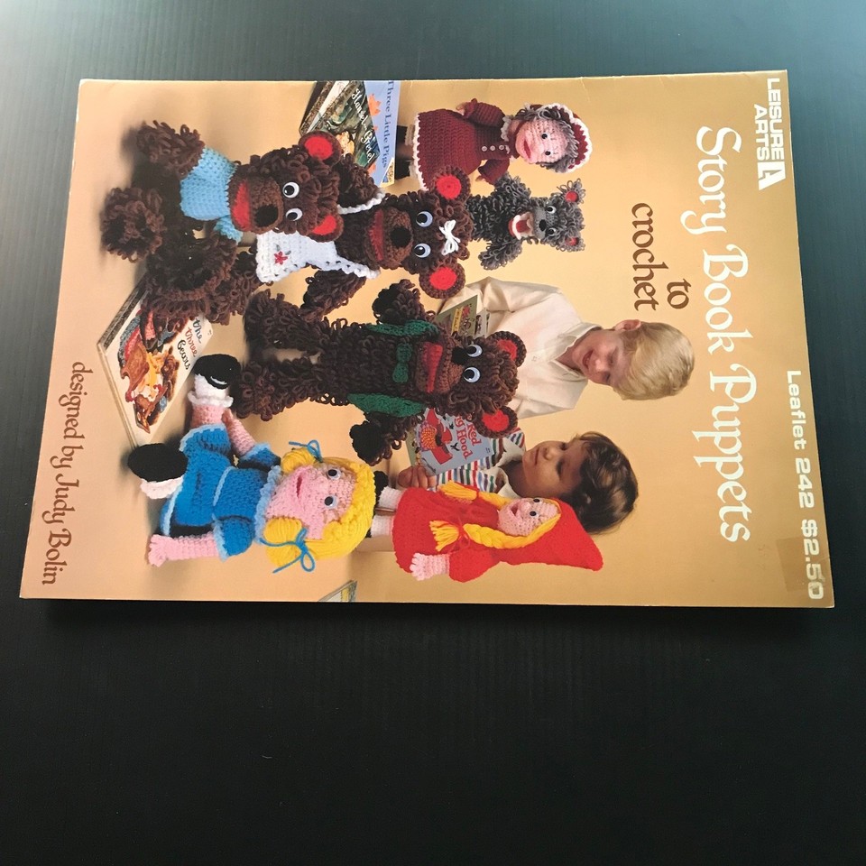 Story Book Puppets to Crochet Judy Bolin Leaflet 242 Vintage Pattern ...