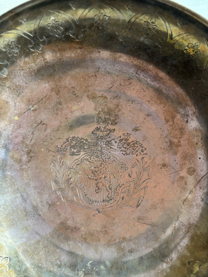 Silverplate Bowl Dish Engraved Shield Crest | eBay