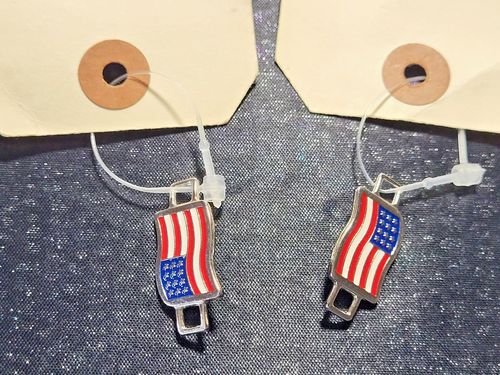 RED WING SHOES FLAG LACE KEEPERS-PAIR-1 1/4" ACROSS-PAINTED ENAMEL ...