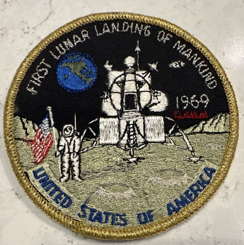 Vintage First Lunar Landing Mankind 1969 Apollo 11 NASA Original Patch NEW | eBay