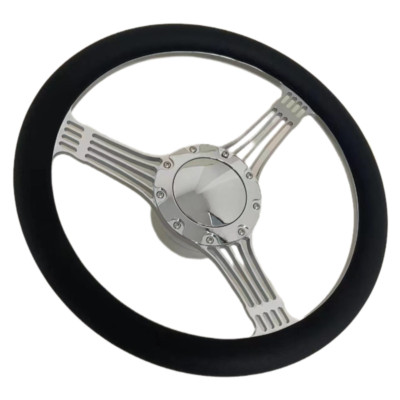 14" Chrome Billet Banjo Steering Wheel 9 Bolt w/Horn Button 1967-1994 ...