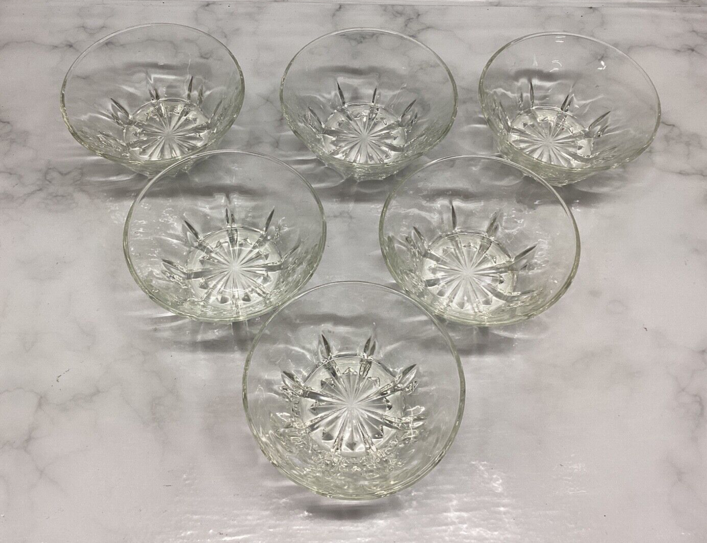 Princess House clear glass Bowls 5 3/4” Soup Cereal Dessert Salad set ...