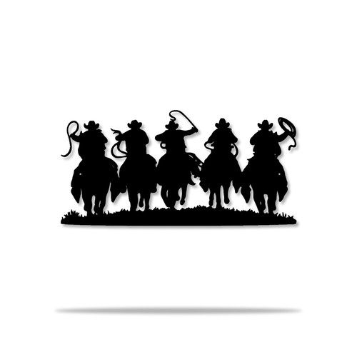 Western Cowboy Posse Metal Signs, Horse Riding Cowboys Signs Wall Art ...