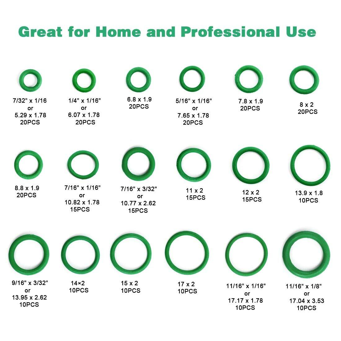 270pcs O-Ring Sealing Gasket 18 Sizes A/C Compressor HNBR O-Rings ...