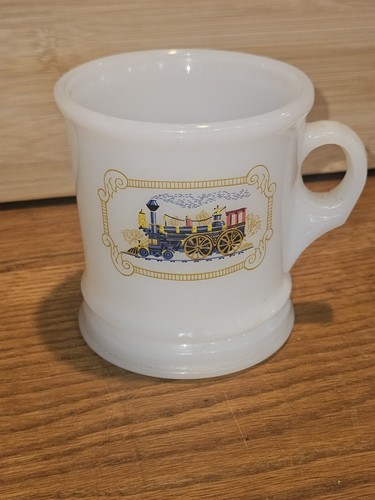 Avon Vintage Steam Train Engine Cup/Mug Milk Glass Shaving Locomotive ...