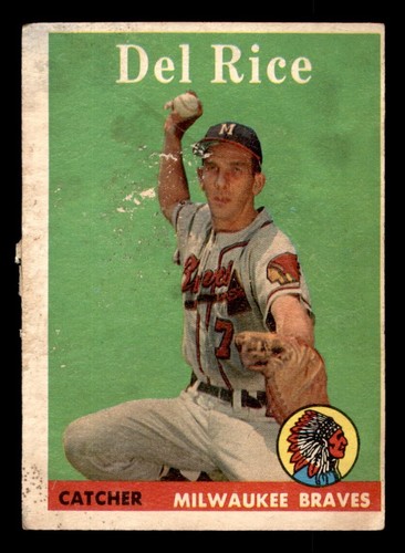 1958 Topps Baseball #51 Del Rice PR *e1 | eBay