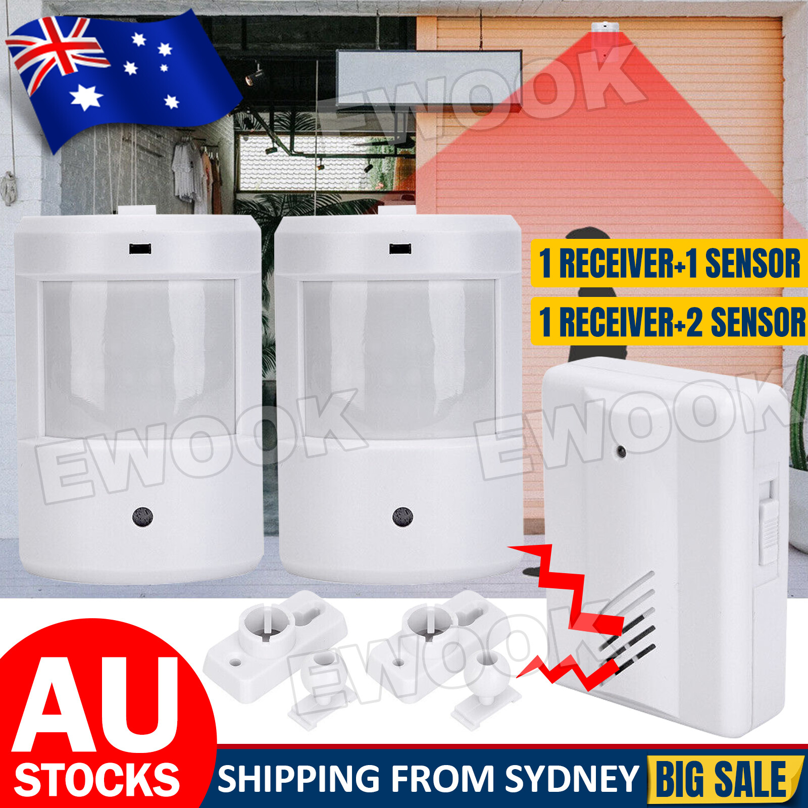 Restaurant Shop Door Entry Wireless PIR Motion Sensor Door Chime Door ...