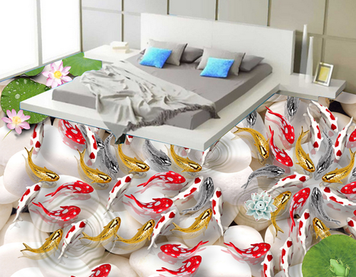 3D Red Goldfish A2071 Floor WallPaper Murals Wall Print Decal AU Amy ...