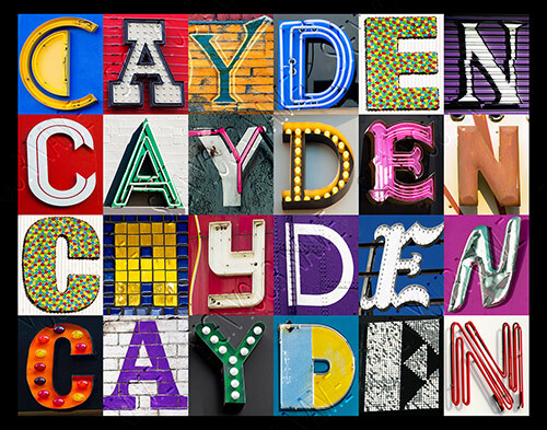 CAYDEN Name Poster featuring photos of actual sign letters | eBay