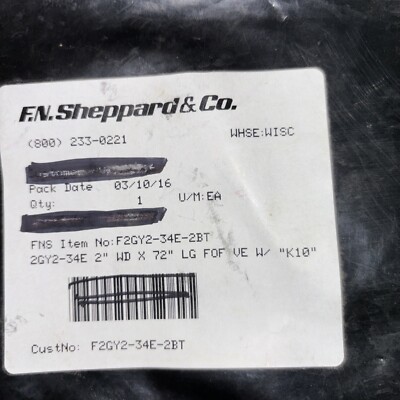 F.N. Sheppard & Co. Conveyor Belt Loop F2GY2-34E- 2” X 72” Long V.E. W ...