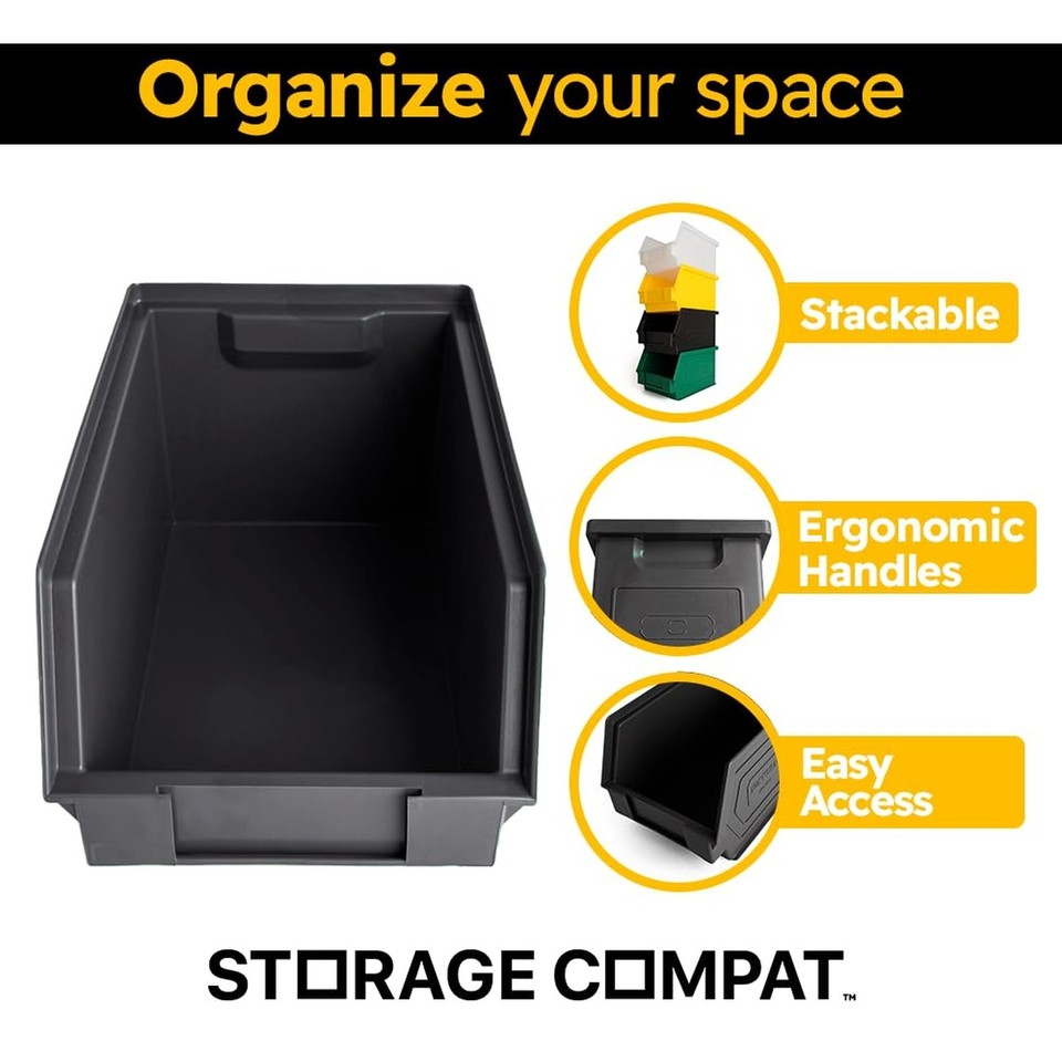 Plastic Storage Bins, Hanging, Stackable, Storage Organizer Bin for ...