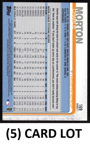 (5) CARD LOT - 2019 Topps #169 Charlie Morton | eBay