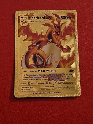 🔥2020 Pokémon MAX Charizard OX HP500 Gold Foil, Card 52/100🔥 fan art ...
