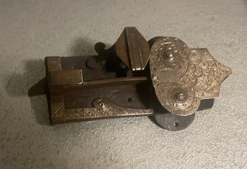 Reclaimed Antique Steel German Lock Door Furniture Engraved | eBay