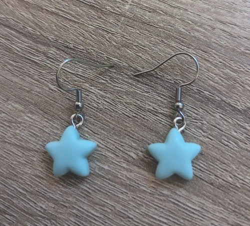 Mint Blue Star Earrings Stainless Steel Handmade Fashion Jewellery | eBay