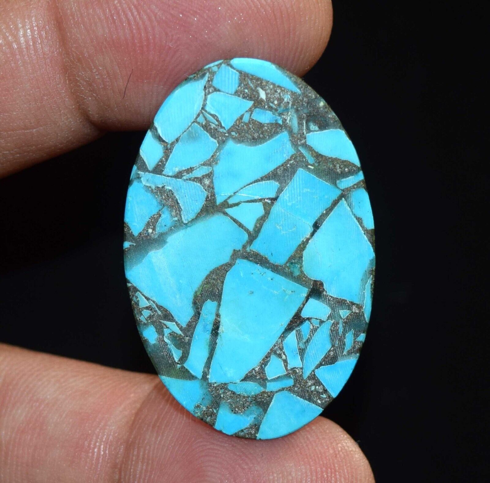 Mohave naturel bleu ciel cuivre turquoise ovale cabochon pierre ...