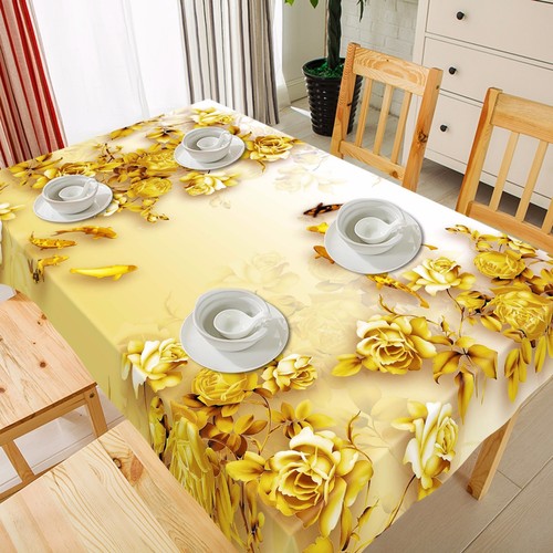 3D Golden 4363 Tablecloth Table Cover Cloth Birthday Party Event AJ WALLPAPER AU - Picture 1 of 1