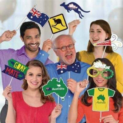 AUSTRALIA DAY PARTY PHOTO BOOTH PROPS DECORATIONS AUSTRALIAN CUTOUT ...