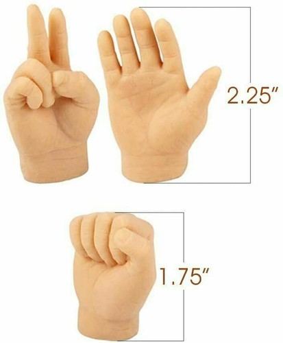 CASE 72 HAND FINGER PUPPET - Tiny Hands Soft Realistic Magic Trick GaG ...
