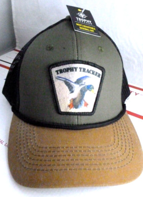 TROPHY TRACKER Mens Duck Patch Logo Adjustable Baseball Hat Cap ...