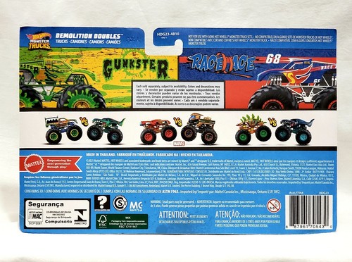 2022 HOT WHEELS MONSTER TRUCKS - GUNKSTER / RACE ACE - DEMOLITION ...