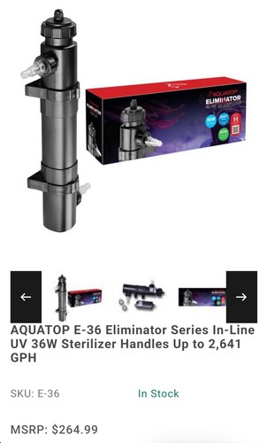 Aquatop Eliminator 36w UV Sterilizer | $265 Retail!! | eBay