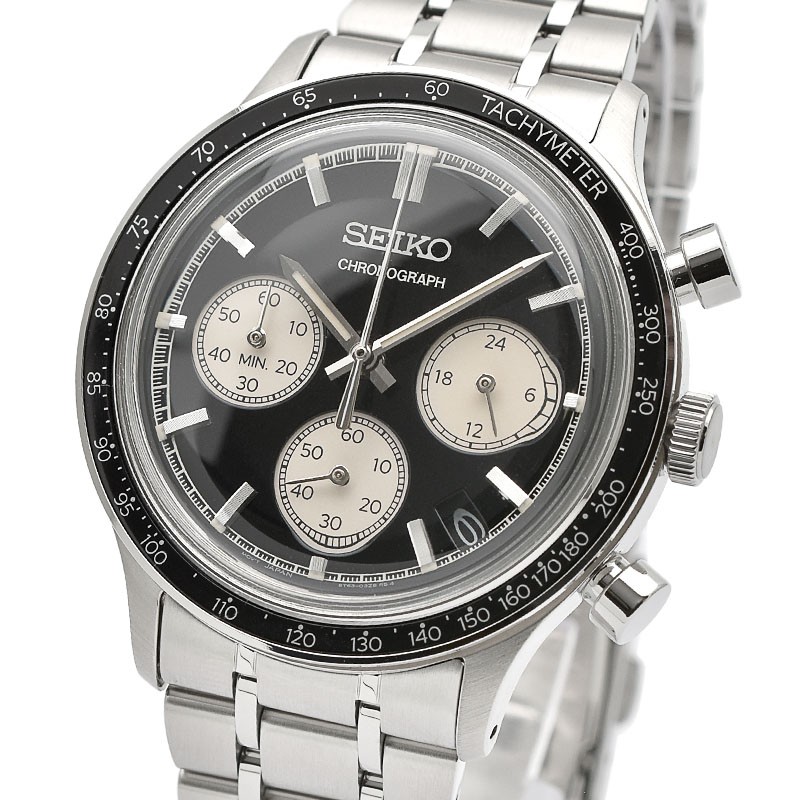 SEIKO SELECTION SBTR055 Chronograph Stainless Steel Quartz Watch Black 38.7mm | eBay