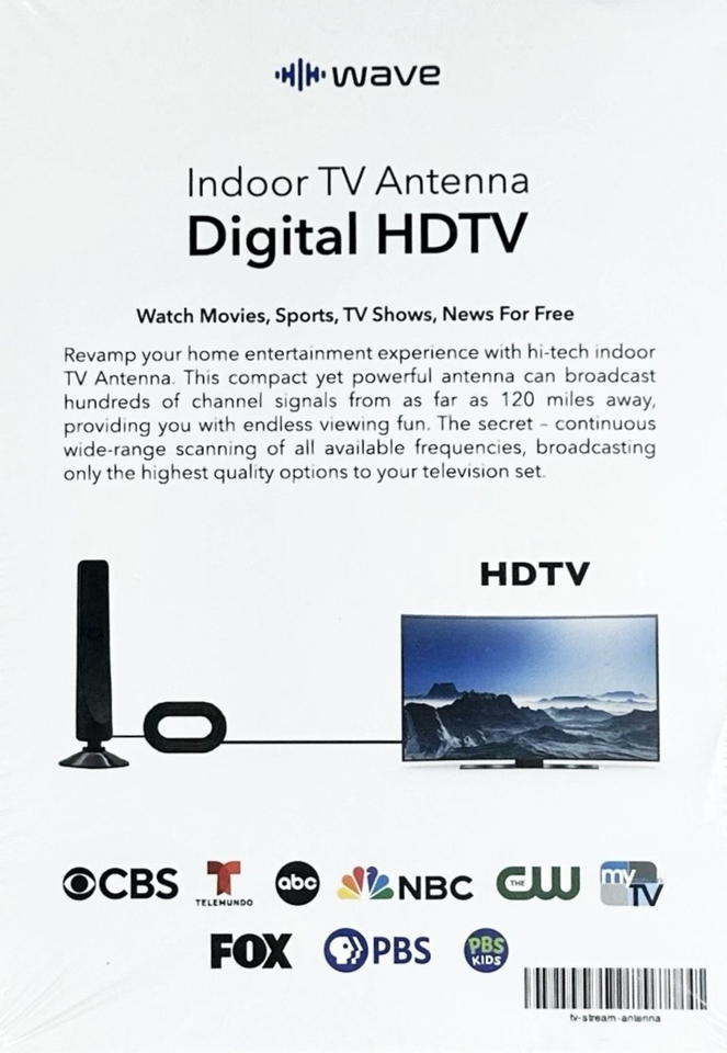 WAVE - Indoor TV Antenna Digital HDTV - 4K ULTRA HD 1080P FULL HD | eBay UK