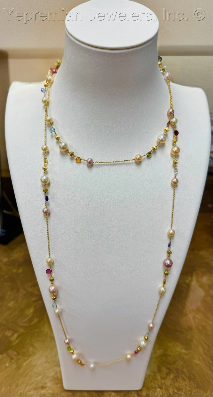 MARCO BICEGO 18K GOLD PARADISE PEARL & GEMSTONE NECKLACE * ESTATE ...