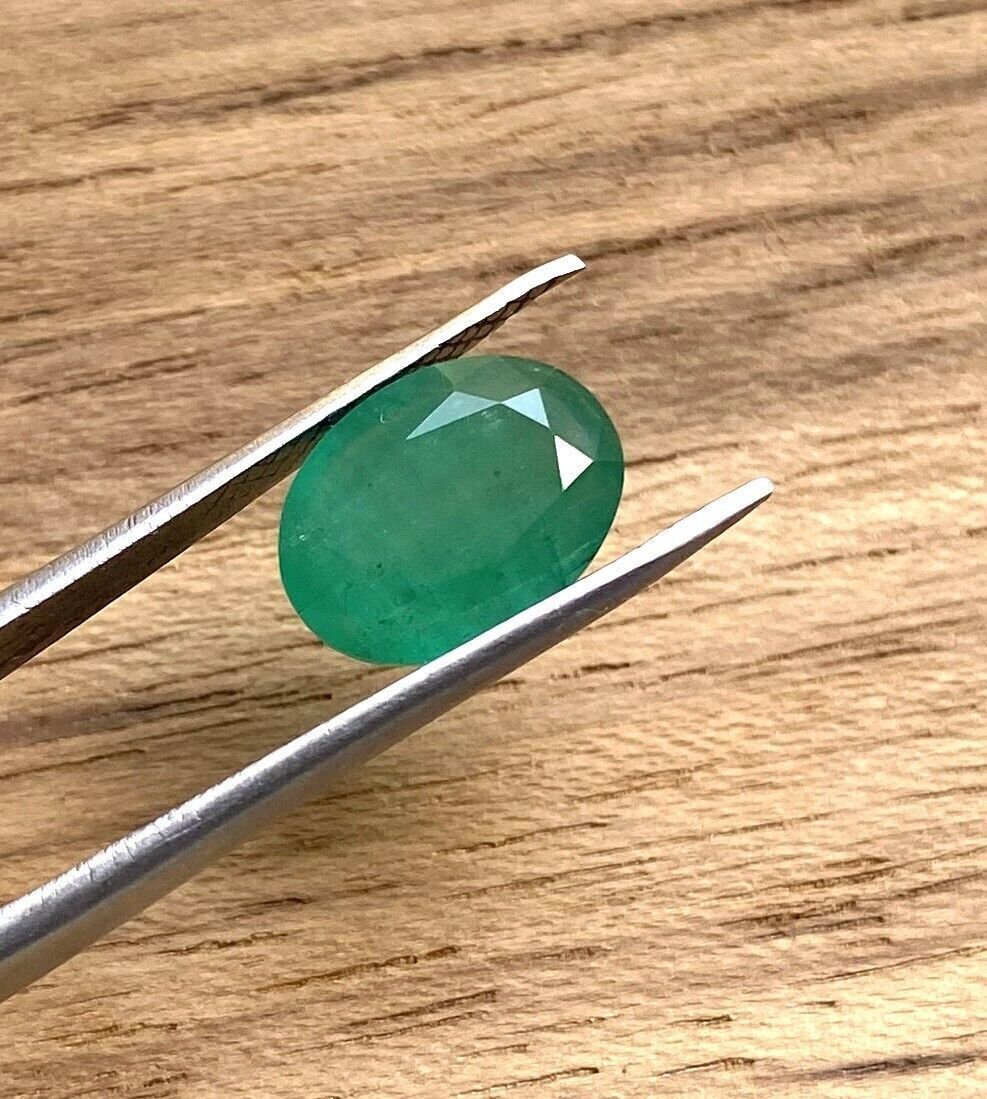 A+ Natural Green Emerald Faceted Gemstone, 8x10.8mm Untreated Oval ...