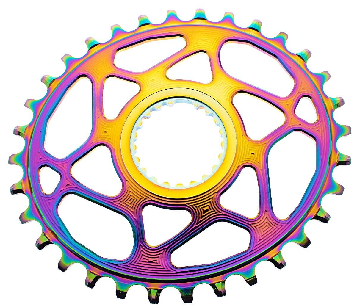 absoluteBLACK Oval Boost PVD Rainbow Chainring for Shimano 1x12 Speed ...