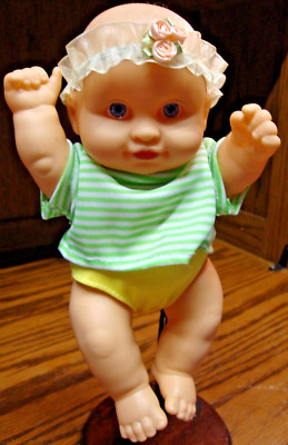 Polyfect Toys 9" Baby Doll Blue Eyes Jointed Vinyl Yellow/Green Clothes ...
