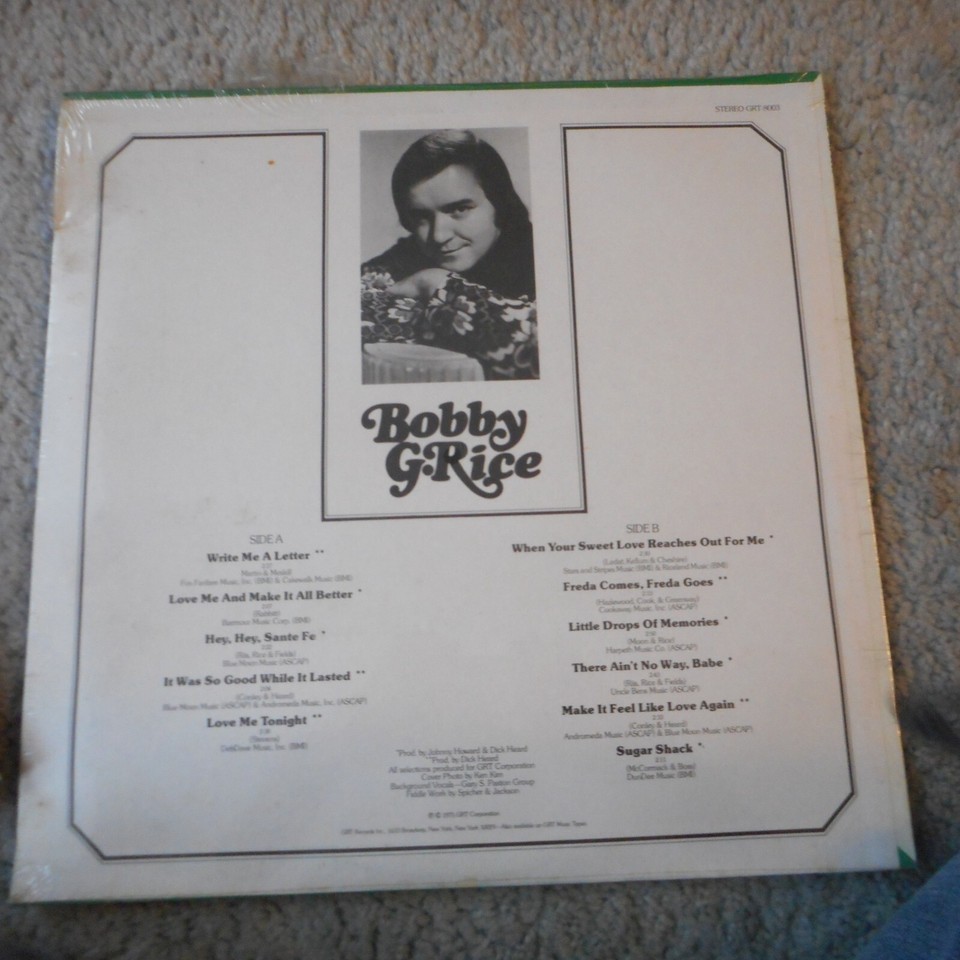 SEALED BOBBY G. RICE WRITE ME A LETTER LP 1975 GRT RECORDS GRT-8003 | eBay