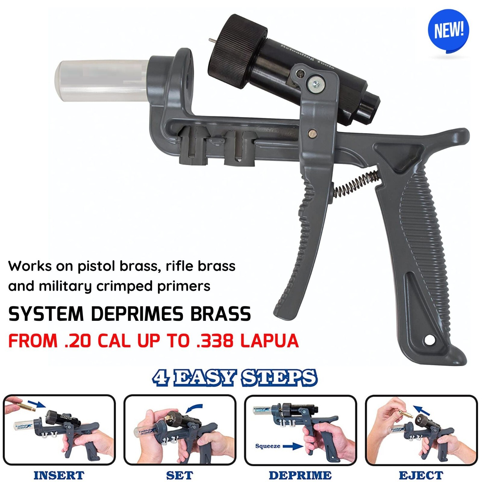 Hand Deprimer Tool for Standard Primer Removal for Gun Reloading ...