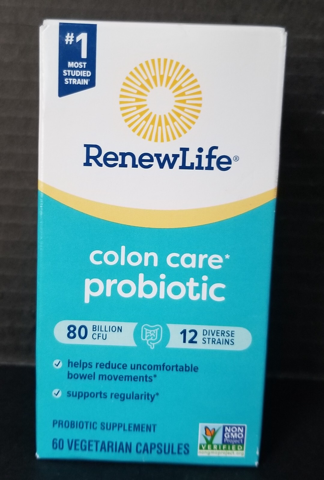 60 Renew Life Colon Care Probiotic 80 Billion CFU 12 Strains Capsules ...