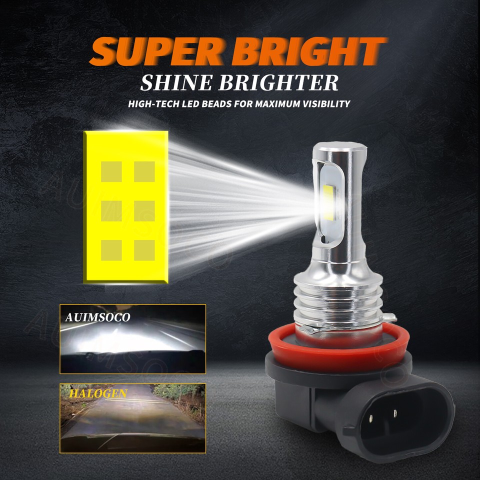 9005 H11 LED Headlight Super Bright Bulbs Kit 8000K White 360000LM High ...