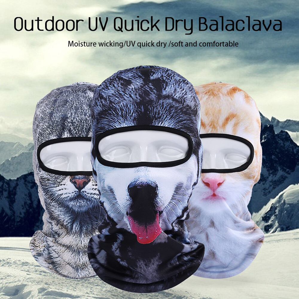 Ski Mask BelleVive 3D Cat Balaclava With Ears, Animal Face Mask ...