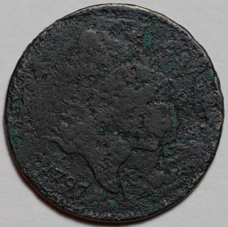 1797 Liberty Cap Half Cent - Plain Edge - Corrosion - US 1/2c Copper ...
