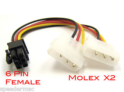 Cable alimentation carte graphique Molex 4 Pin to 6 pin PCI-E connecter ...