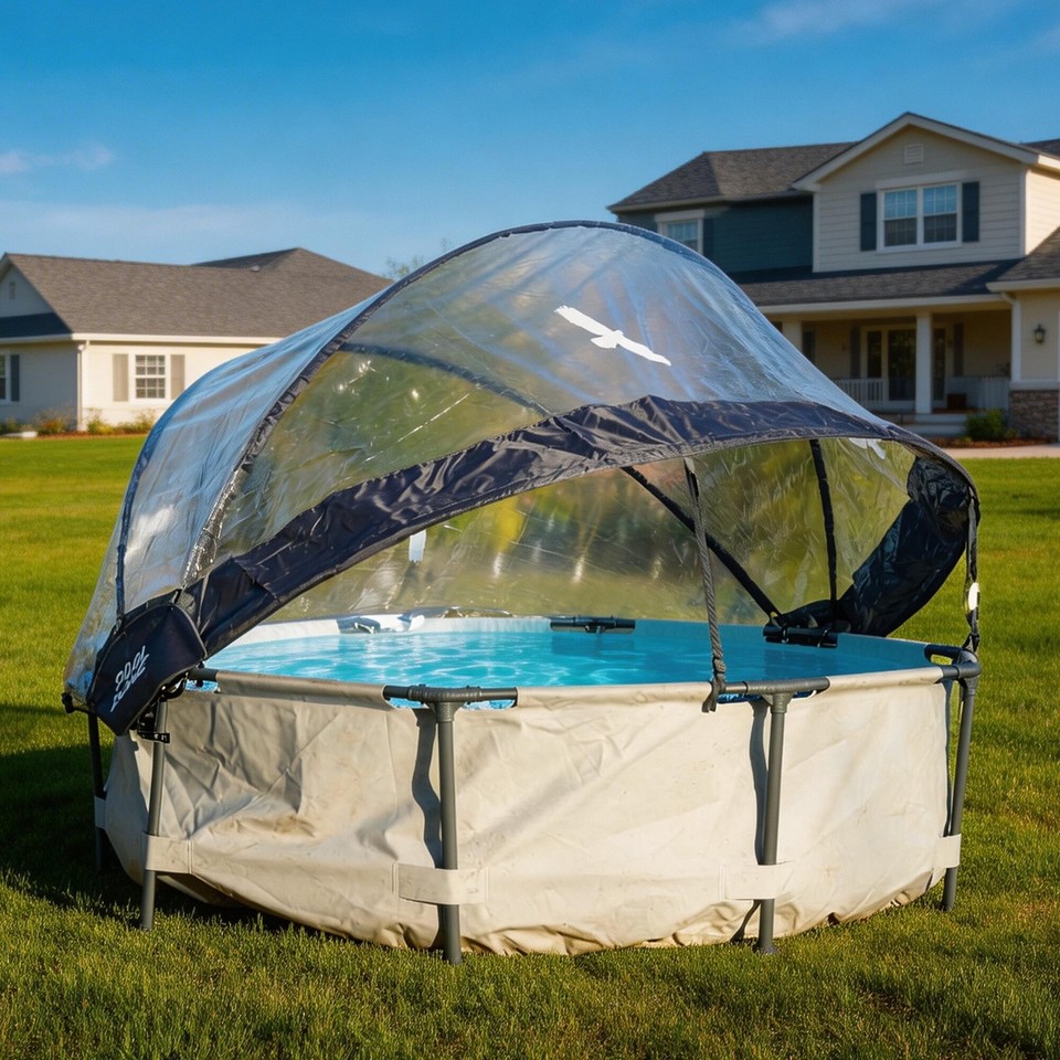 12ft Round Pool Dome Enclosure All Weather Cover for Outdoor Above ...