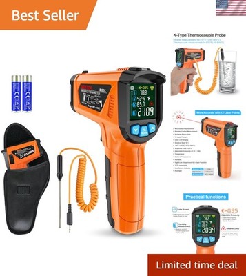 Orange Infrared Thermometer Gun: Non-Contact Laser Temperature Reader ...